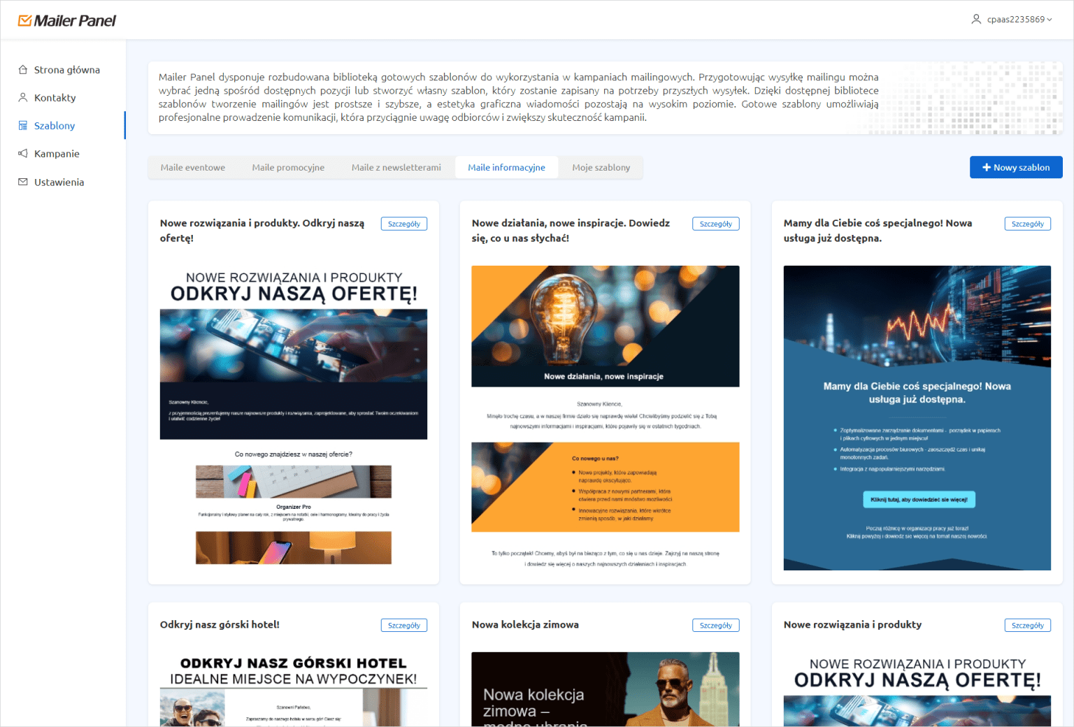 Ponad 100 atrakcyjnych szablonów maili w Mailer Panel - Blog | nazwa.pl